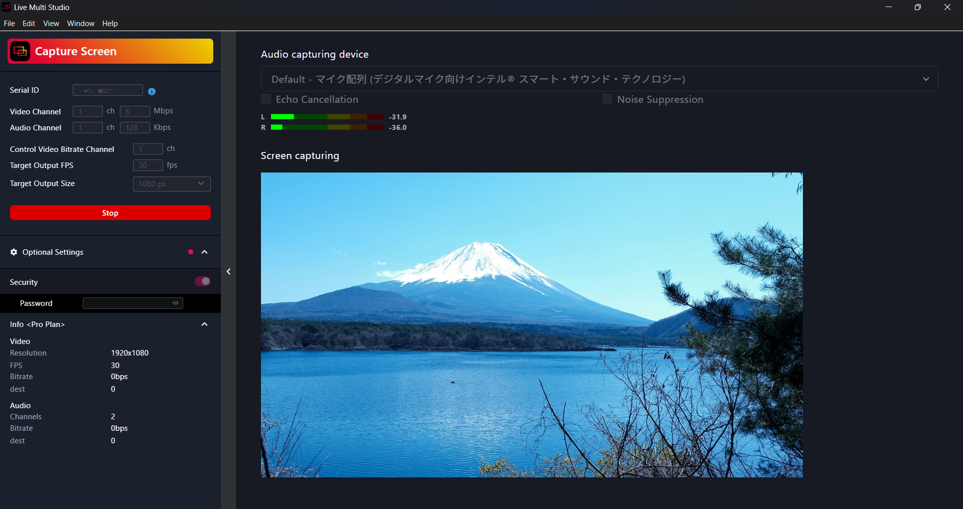 Select the audio source you want to transmit.